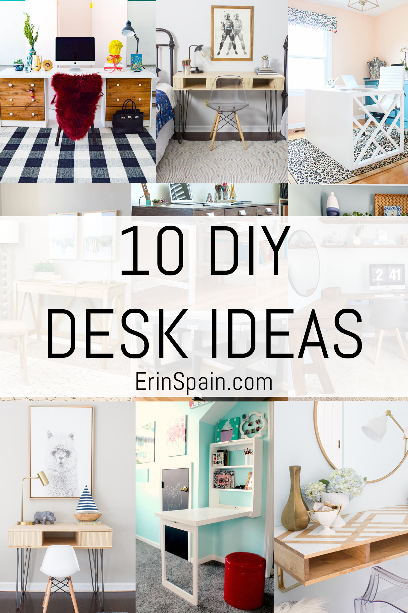 10 DIY Desk Ideas + Favorite Desk Chairs and Accessories - Erin Spain
