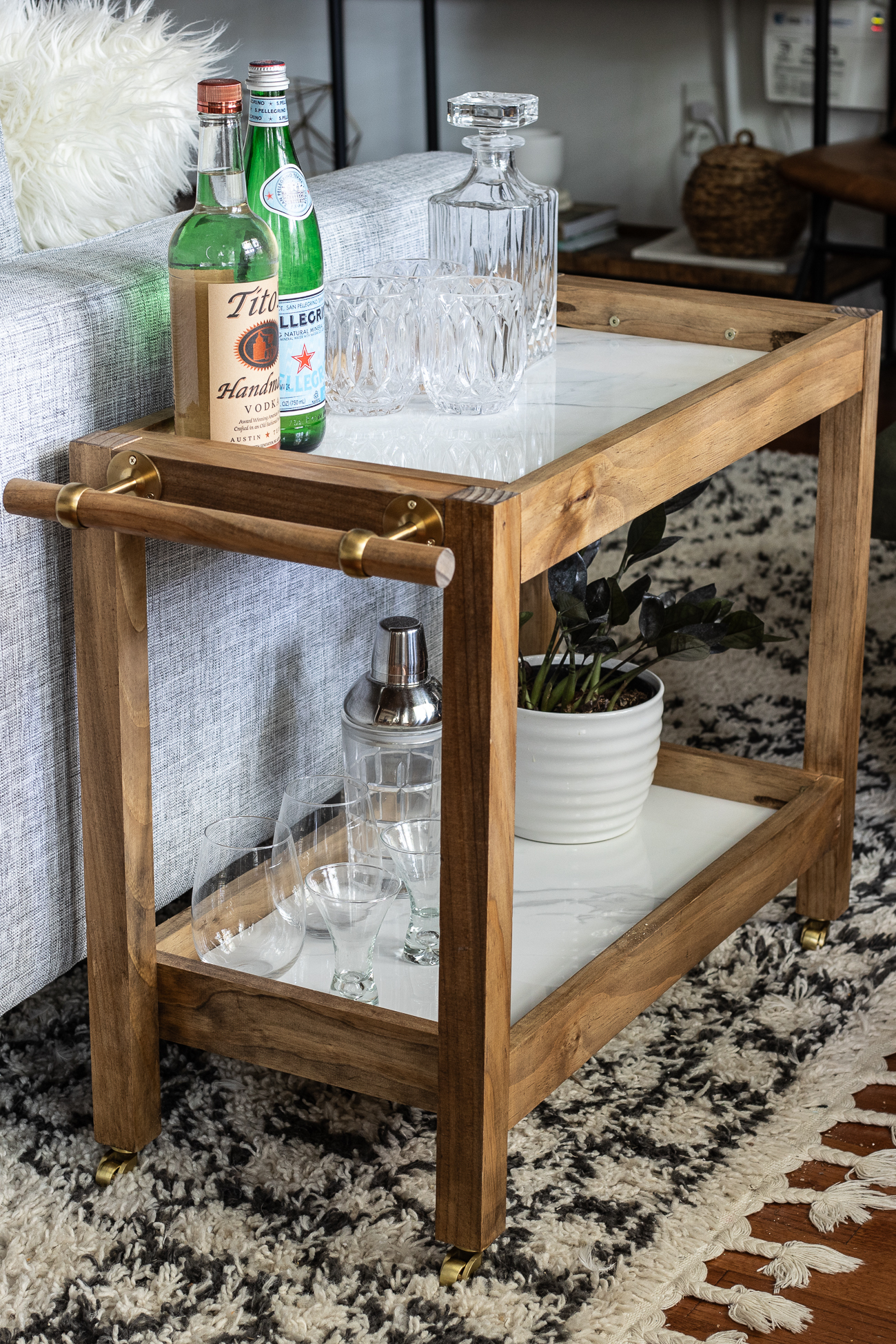 DIY Mini Bar Cart - Erin Spain