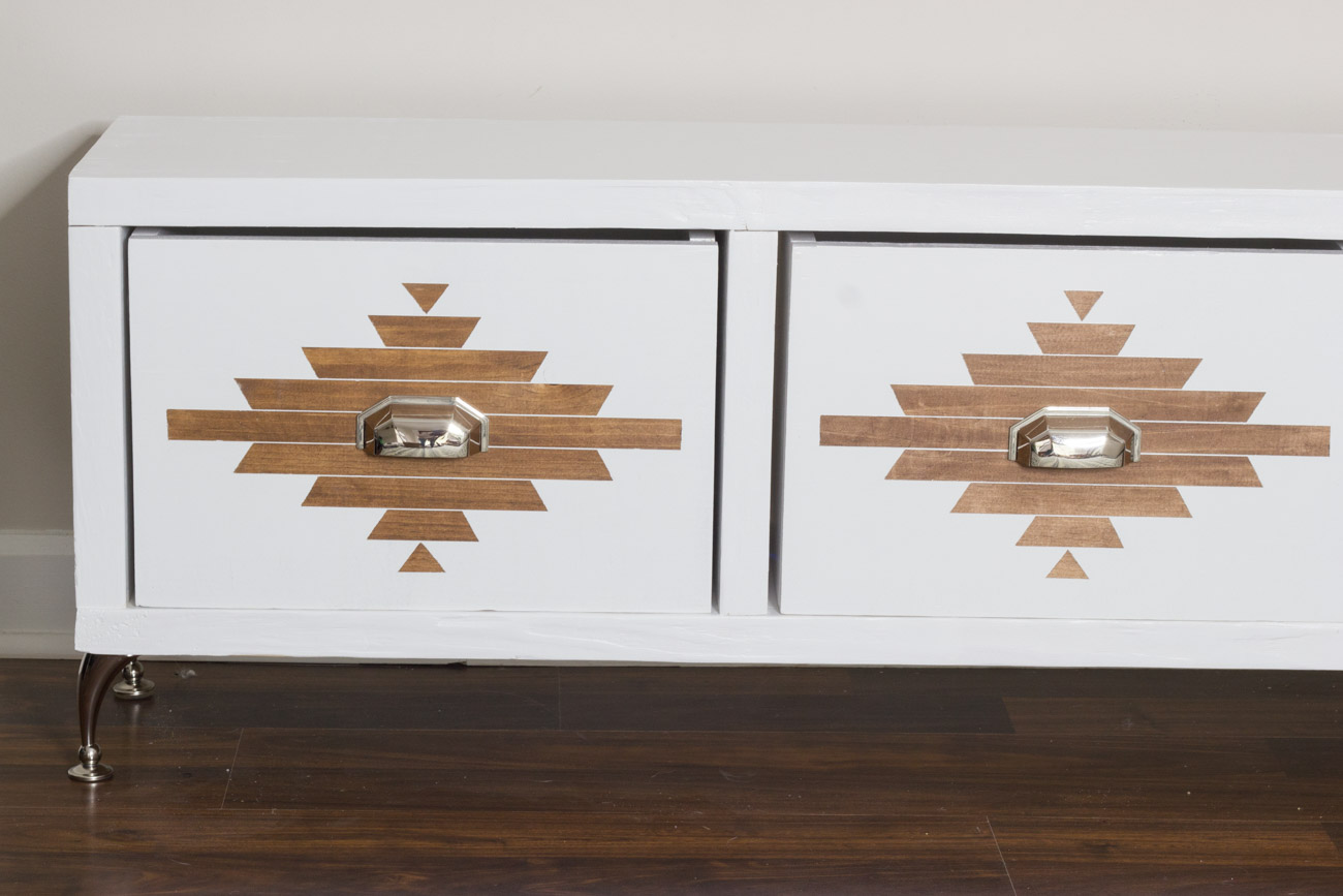 DIY Storage Bench with an Aztec Inspired Design 2.0 - Erin Spain