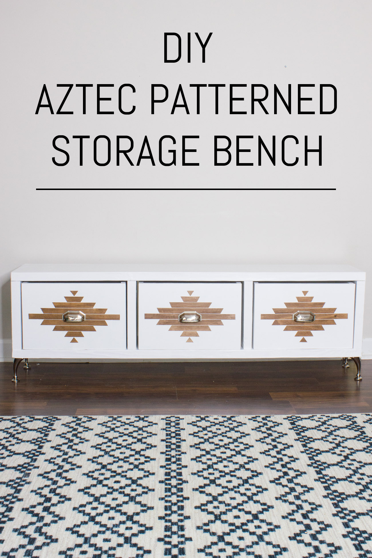 DIY Storage Bench with an Aztec Inspired Design 2.0 - Erin Spain