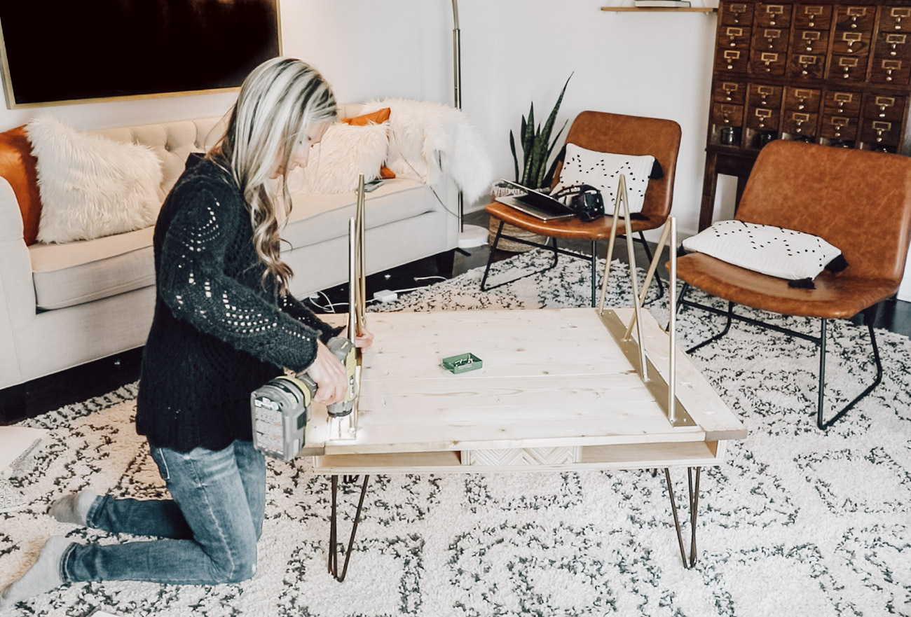 DIY Coffee Table with Welded Steel Legs - Erin Spain