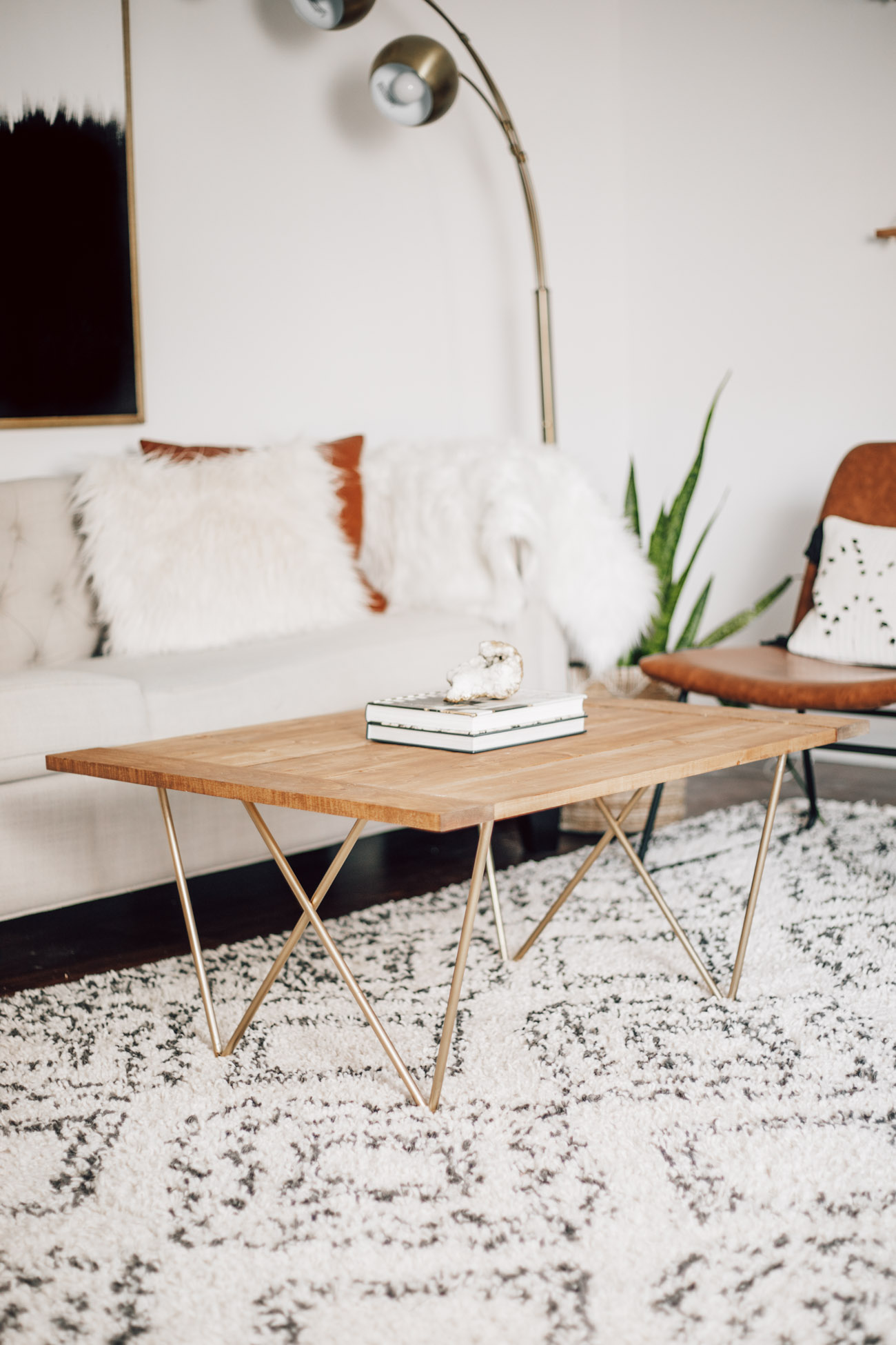 DIY Coffee Table with Welded Steel Legs - Erin Spain