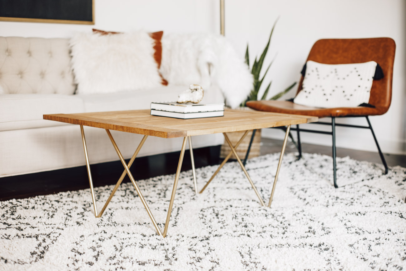 DIY Coffee Table with Welded Steel Legs - Erin Spain