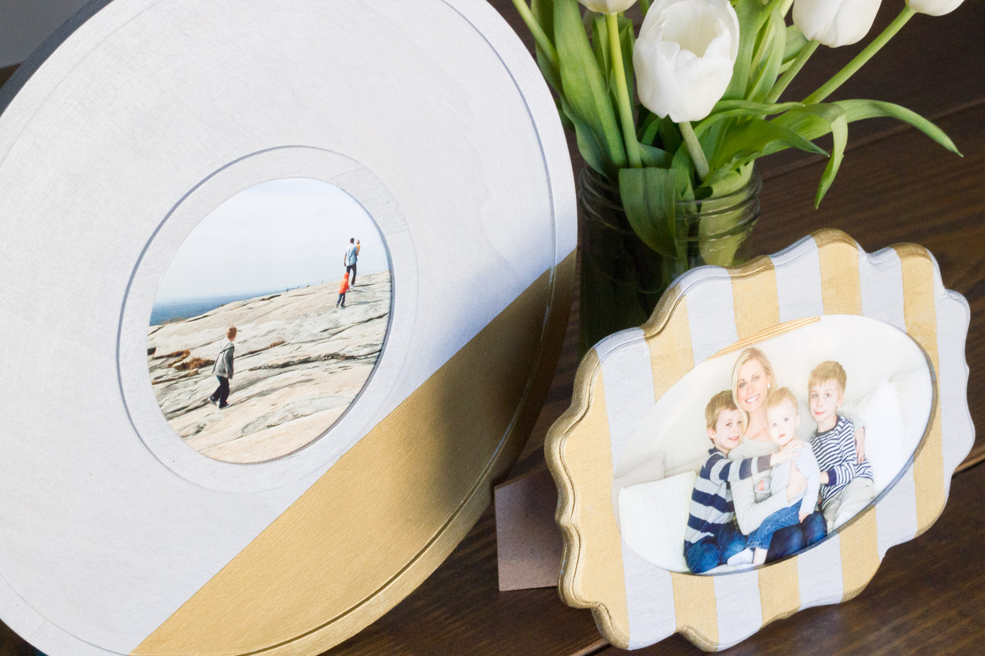 DIY Painted Picture Frames with FolkArt Brushed Metal - Erin Spain