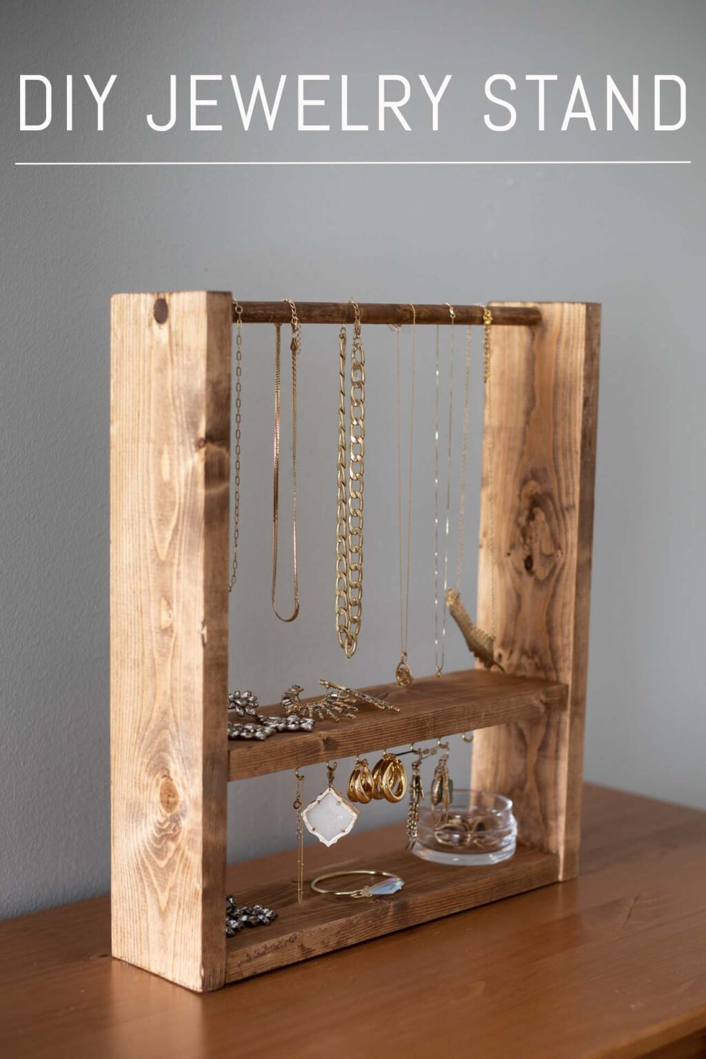 DIY Wooden Jewelry Stand - Erin Spain