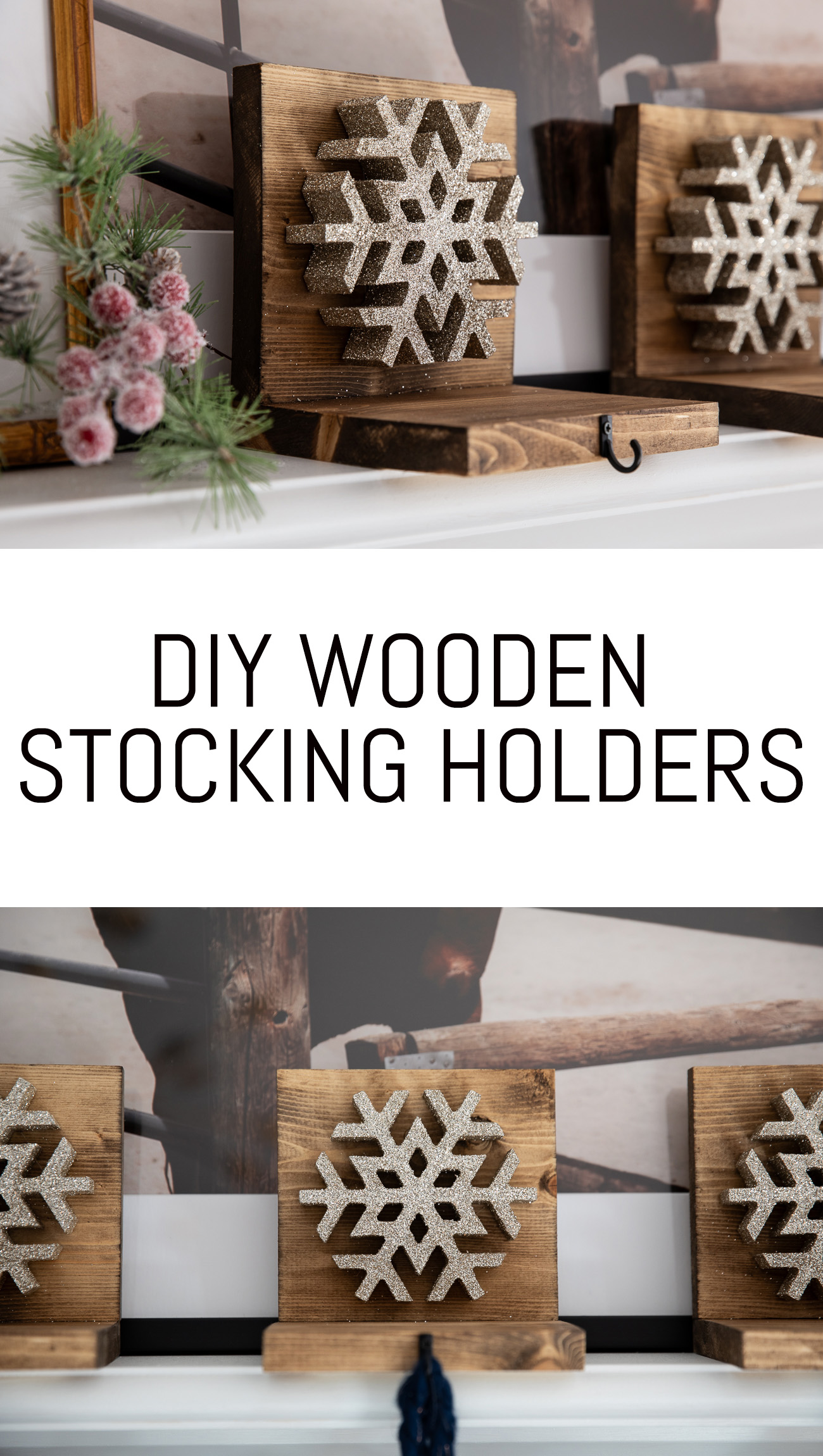 DIY Wooden Stocking Holders - Erin Spain