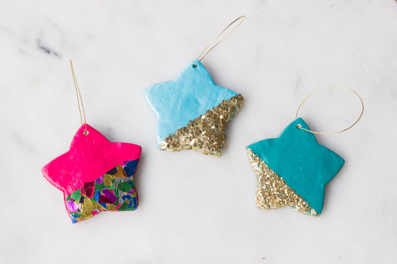 DIY Sparkly Star Clay Ornaments - Erin Spain