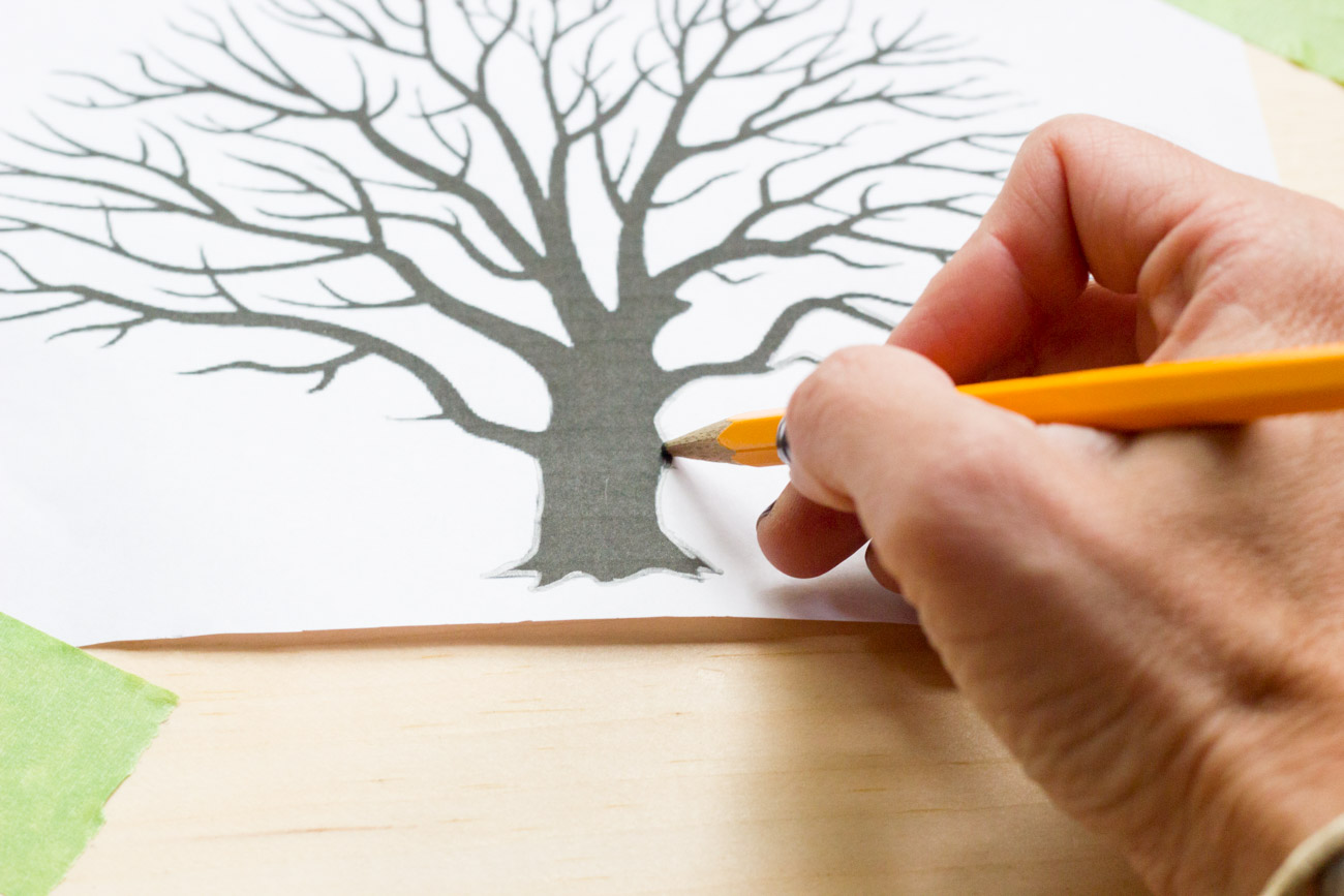 DIY Carved Tree Art Dyed with India Ink - Erin Spain