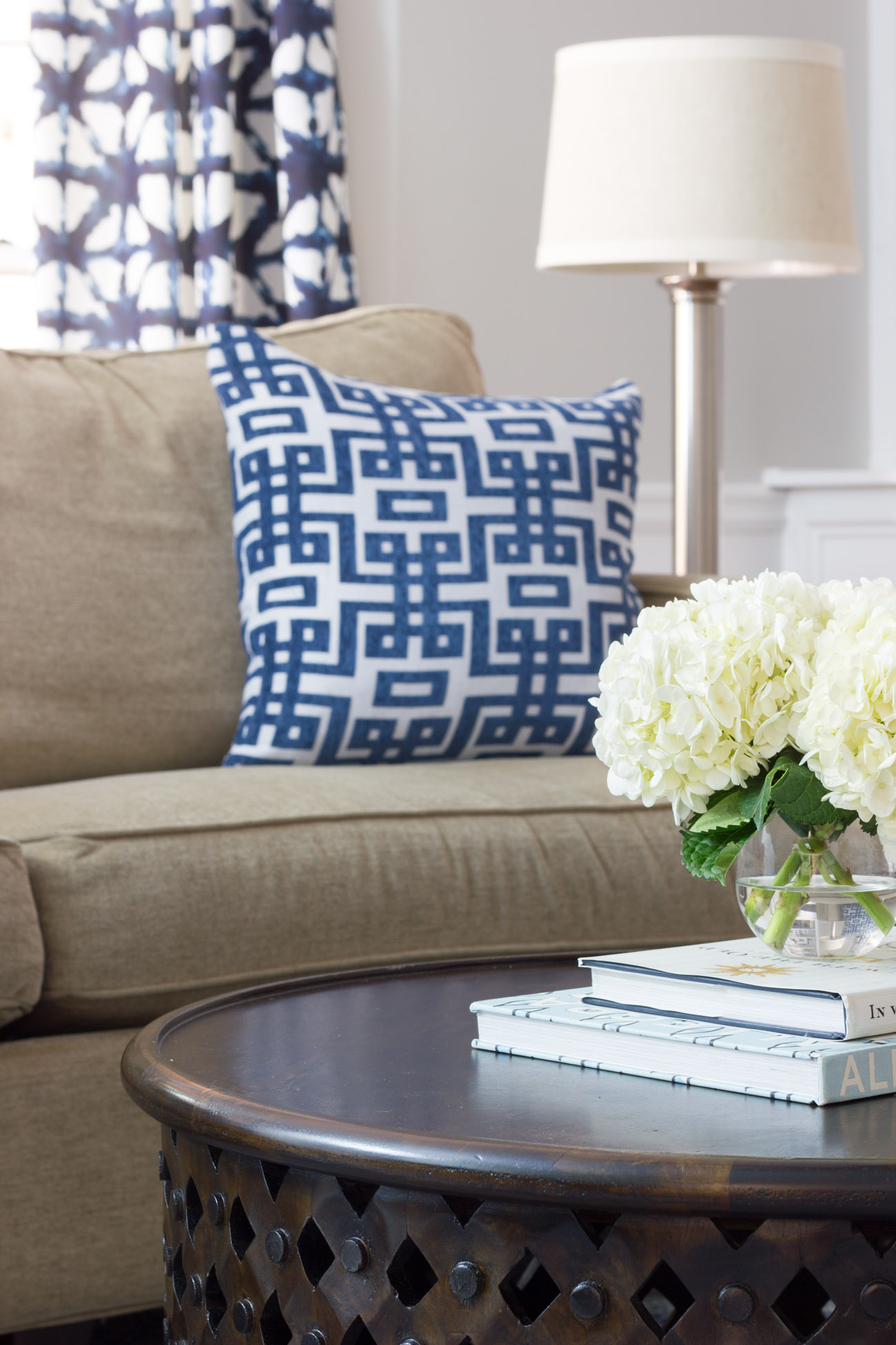 Navy & Indigo Family Room Makeover Reveal - Erin Spain