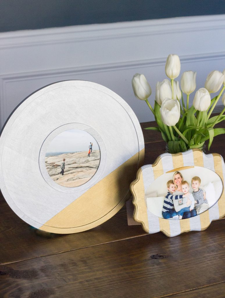 DIY Painted Picture Frames with FolkArt Brushed Metal - Erin Spain