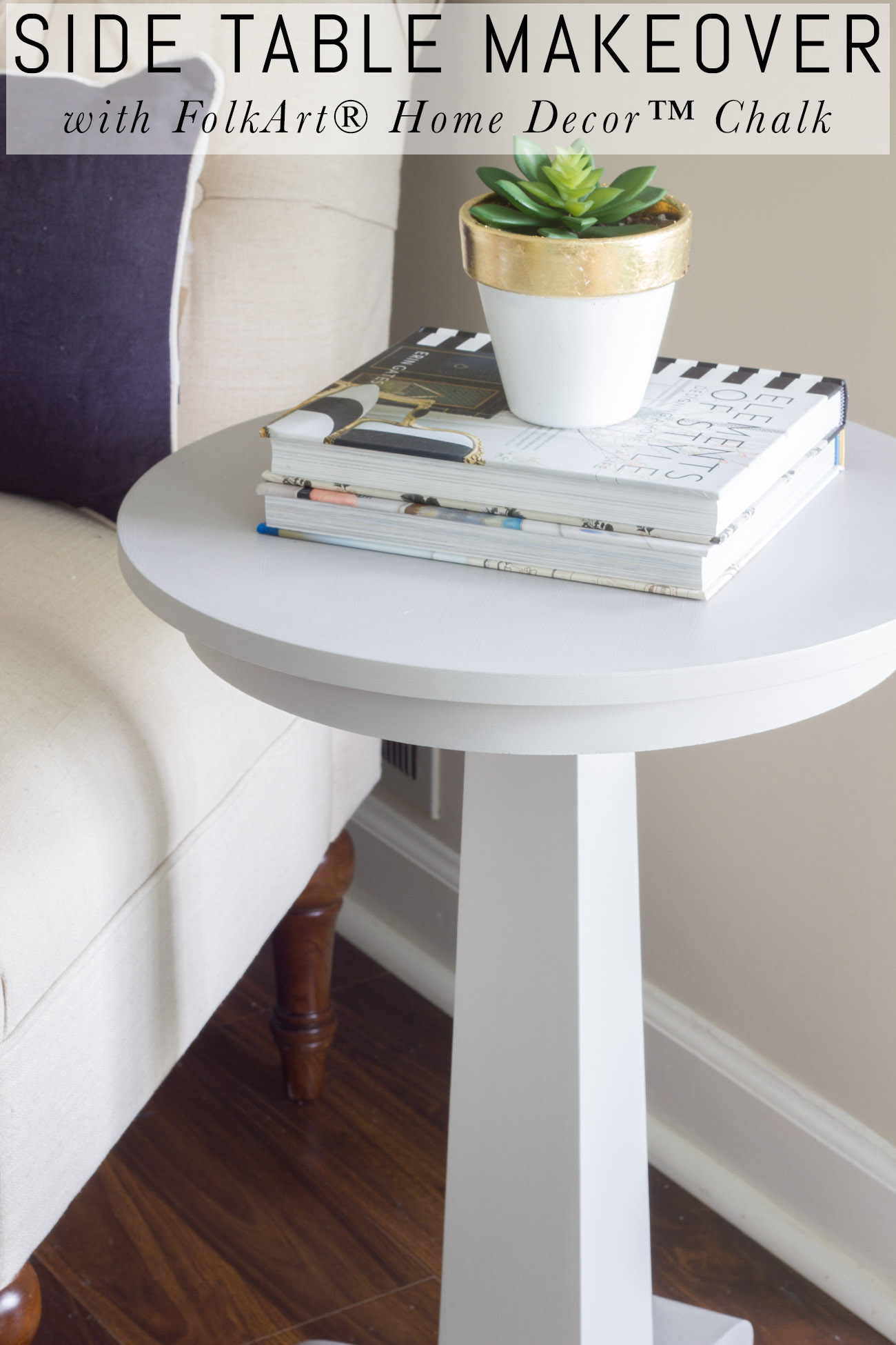 Side Table Makeover with FolkArt Home Decor Chalk - Erin Spain