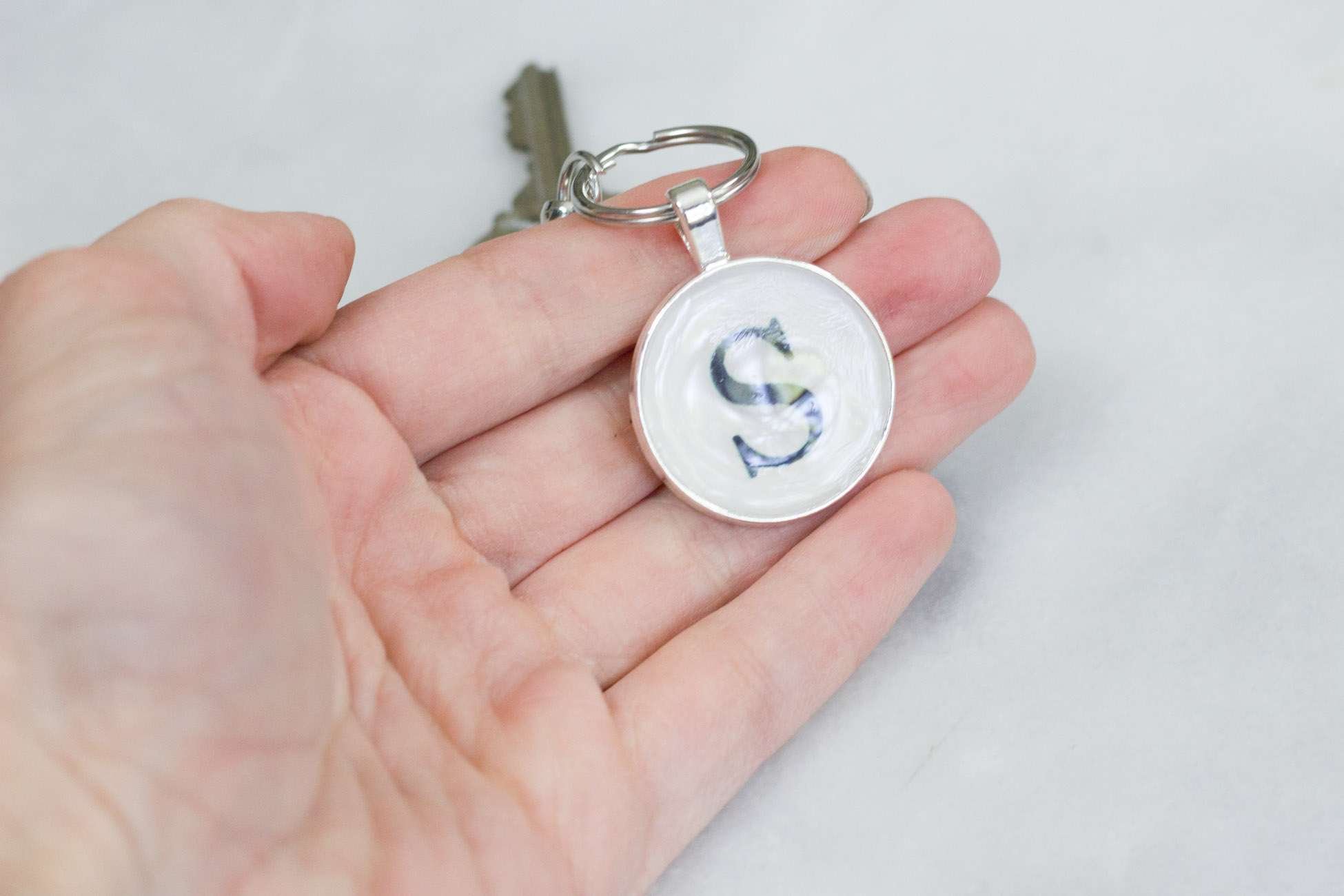 DIY Monogram Keychain & National Mod Podge Day - Erin Spain