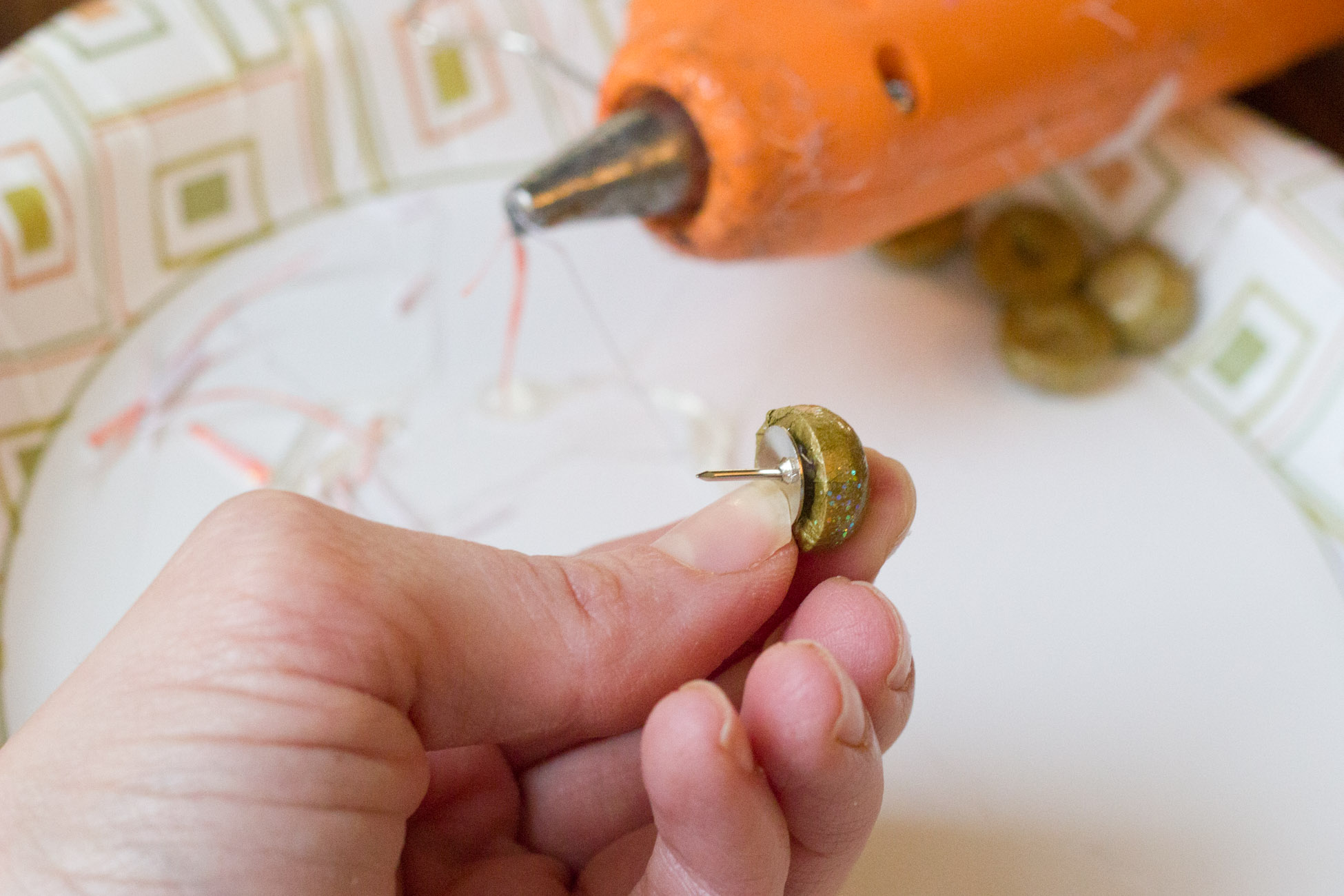 Mod Podge Fabric Bulletin Board & DIY Thumb Tacks {Upcycle a Classroom ...