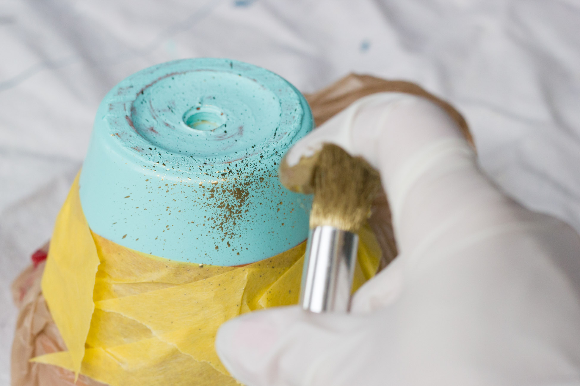 Paint Dipped & Gold Speckled Terra Cotta Pots - Erin Spain