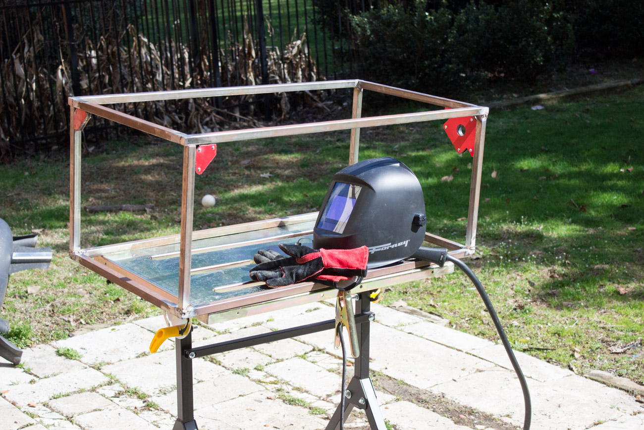 DIY Welded Steel & Faux Marble Coffee Table - Erin Spain